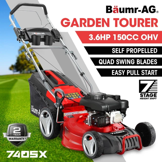 BAUMR-AG 18& 150CC Self Propelled Lawn Mower 7-Height OHV 4-Stroke ...
