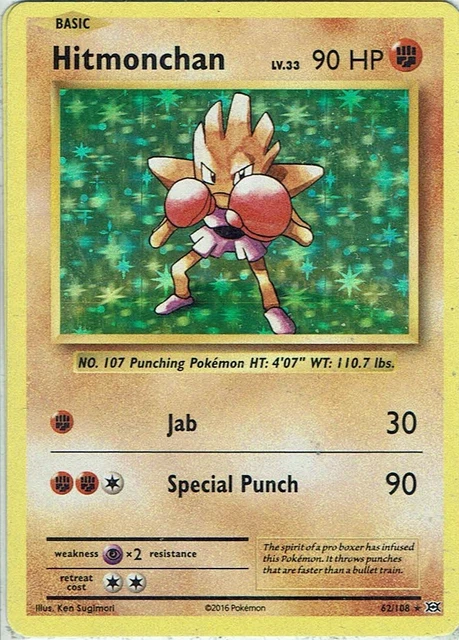 POKEMON MAPPA TCG XY Evolution No. 62/108 Hitmonchan Inglese Holo EUR ...