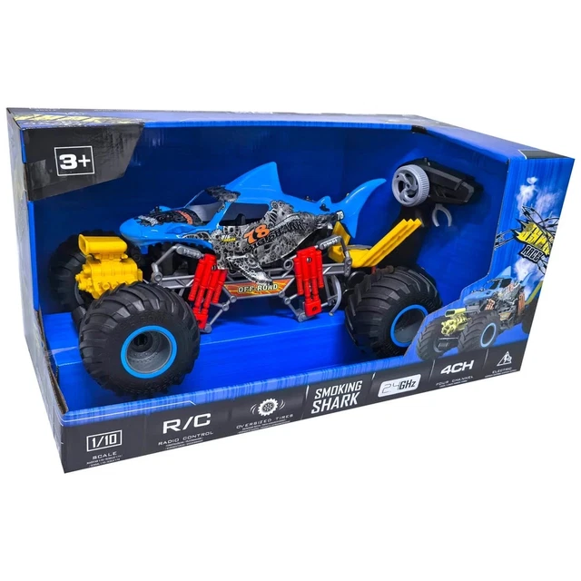 SHARK RACE REMOTE Control Monster Truck With Smoke 1:10 Scale 1x ...