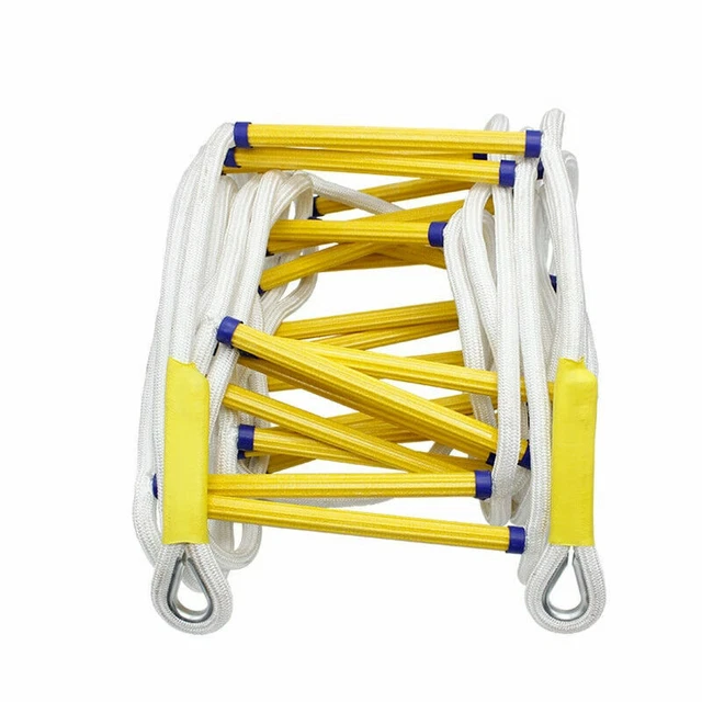 FIRE ESCAPE LADDER Folding Emergency Fire Escape Ladder Rescue Rope ...