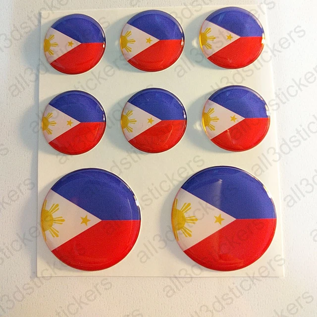 STICKERS PHILIPPINES GEL Domed Resin 3D Flags Philippines Vinyl Sticker ...