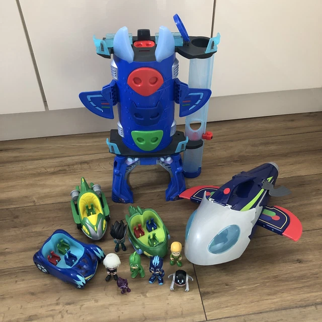 PJ MASKS DELUXE Battle Headquarters Supermoon Rocket Figures Vehicles ...