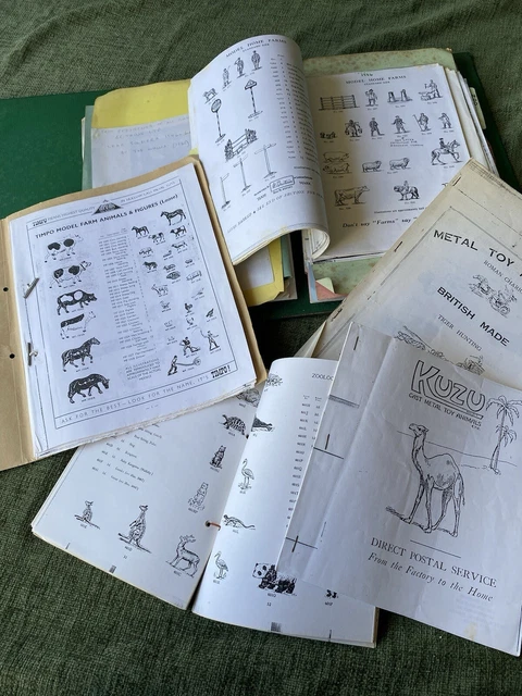 VINTAGE CATALOGUE COPY of Timpo Toys, Britains, Kuzu, Floral Gardens ...