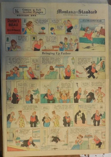 BRINGING UP FATHER Sunday by George McManus from 3/14/1937 Full Page ...