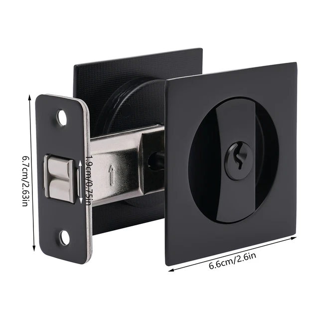SQUARE SLIDING DOOR Lock Privacy Barn Pocket Door Entry Lock Zinc Alloy ...