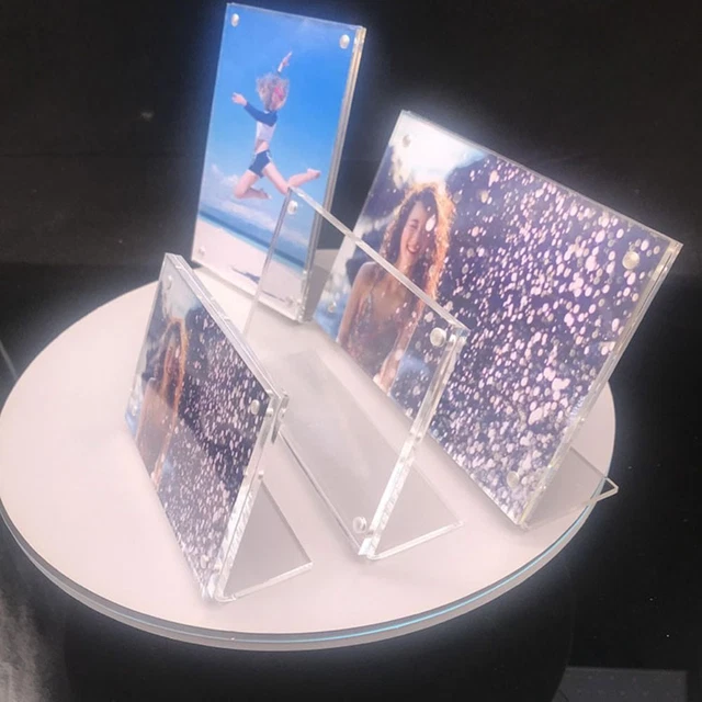 L-SHAPE DISPLAY STAND Picture Clamp Magnetic Photo Frame Photocard ...