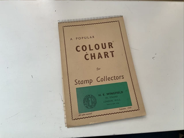 RARE 1949 “POPULAR Colour Chart For Stamp Collectors” Wingfield Of The ...