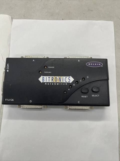 BELKIN F1U126 BITRONICS Parallel 4-Port AutoSwitch Kit VTG No Power ...