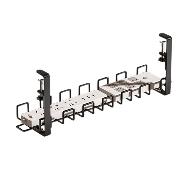 UNDER DESK CABLE Tray - Socket Cord Rack Cable Management (58cm Black ...
