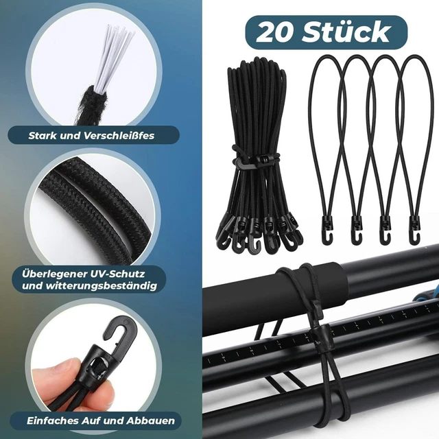 BUNGEE CORD WITH Hooks, Pack of 20 Expander with Hooks, 25 cm,2174 $24. ...