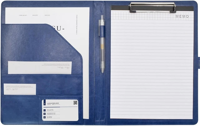 VANRA PADFOLIO CLIPBOARD Folder Leather Portfolio Binder Organizer A4 ...