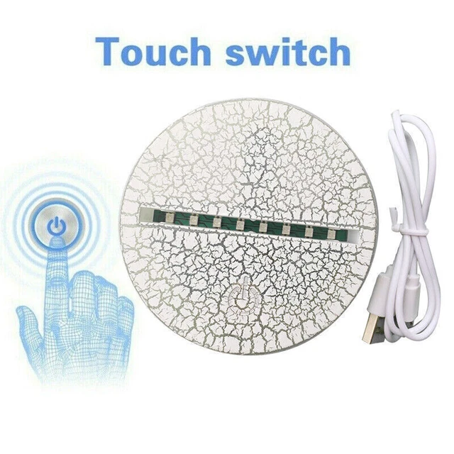 3D LAMP TOUCH Base+Remote Controller+USB Cable for Acrylic Night LED ...