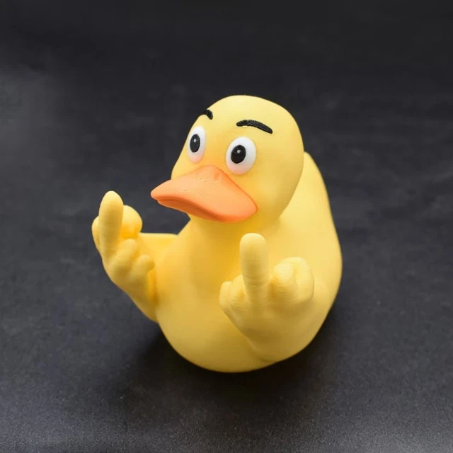 US FLAG PATTERN Middle Finger Duck Resin Salute Duck Toy Office Home ...