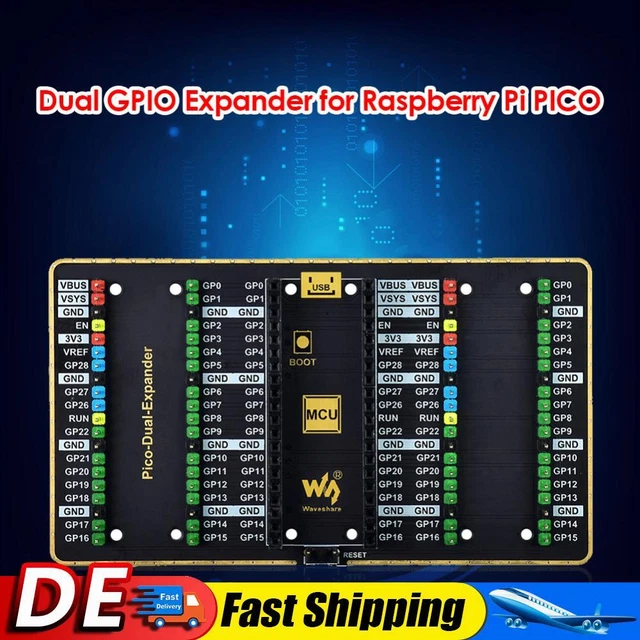 DUAL GPIO EXPANDER Module Board for Raspberry Pi PICO Two Sets of Male ...