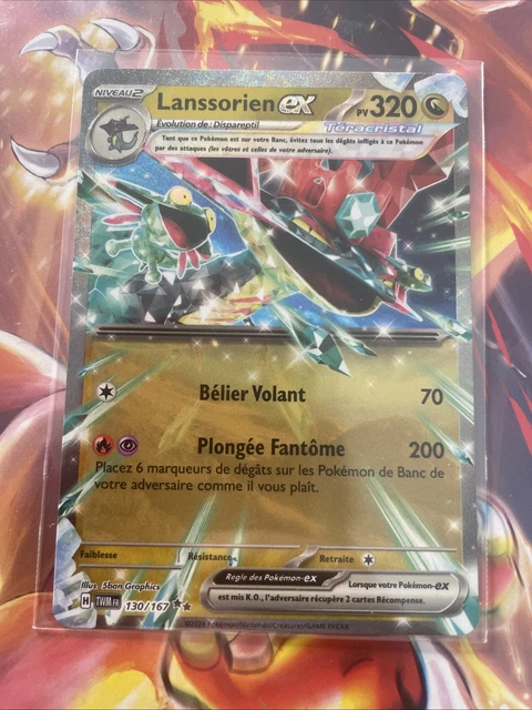 CARTE POKÉMON LANSSORIEN ex 130/167 EV6 Mascarade Crépusculaire TWM ...