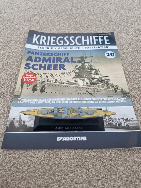 DEAGOSTINI 1/1250 BATTLESHIP Warship Collection Admiral Scheer Germany ...