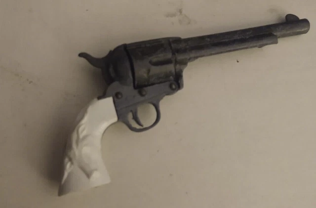 MINI REVOLVER DIECAST Gun Vintage 1980s Toy COLT 45 BULL Handle needs ...