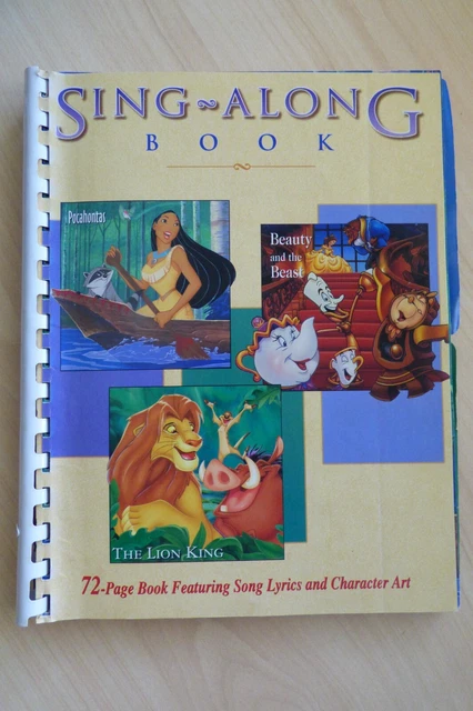 DISNEY SING-ALONG BOOK Pocahontas Lion King Beauty & the Beast Lyrics ...