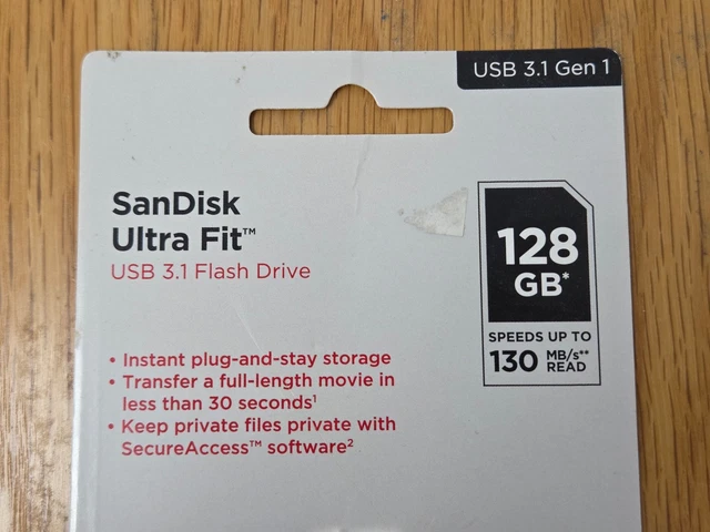 SANDISK ULTRA FIT Flash Drive 128GB (USB 3.2 Memory Stick Black With ...