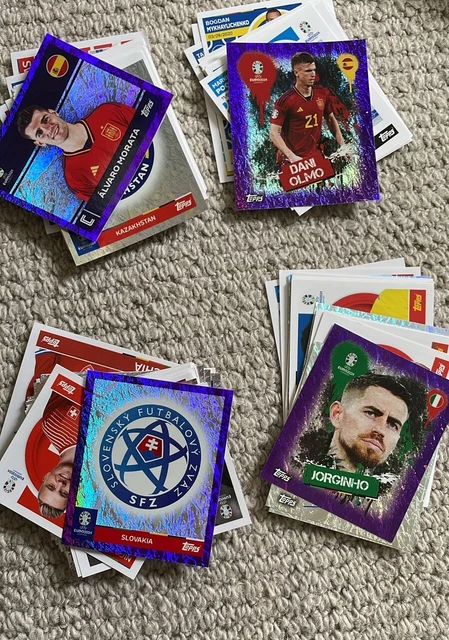 TOPPS EURO 2024 Football Stickers x100 no duplicates - Includes Purple ...