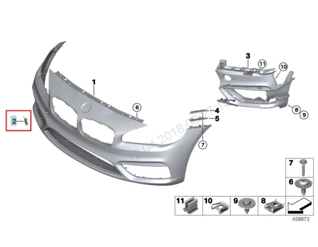 BMW 2 F45 Front Bumper Tow Eye Hook Cover 51117347039 7347039 2015 New ...