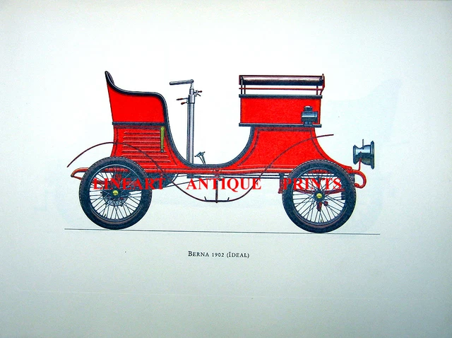 SWISS BERNA VIS-A-VIS IDEAL CLASSIC MOTOR CAR ~ RARE Old Color Large ...