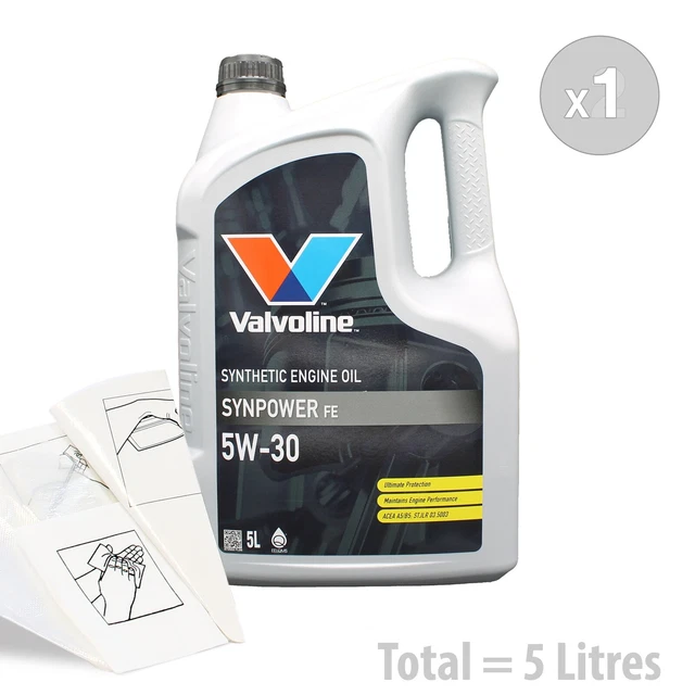 CAR ENGINE OIL Service Kit / Pack 5 LITRES Valvoline SynPower FE 5w-30 ...