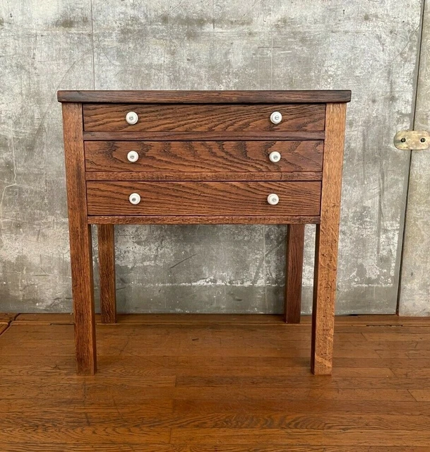ANTIQUE DRESSER WITH 3 drawers | solid oak | phone table | sewing table ...
