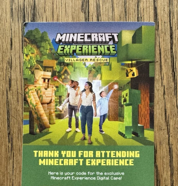 MINECRAFT EXPERIENCE CAPE Code Official Merchandise London 2025! £37.12 ...