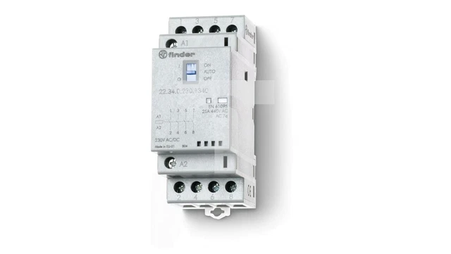 MODULAR CONTACTOR 2NC 2R 25A 230V AC/DC, Auto-On-Off function ...