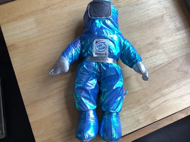 RARE VINTAGE 1997 Intel inside Pentium II MMX Blue space man soft toy ...