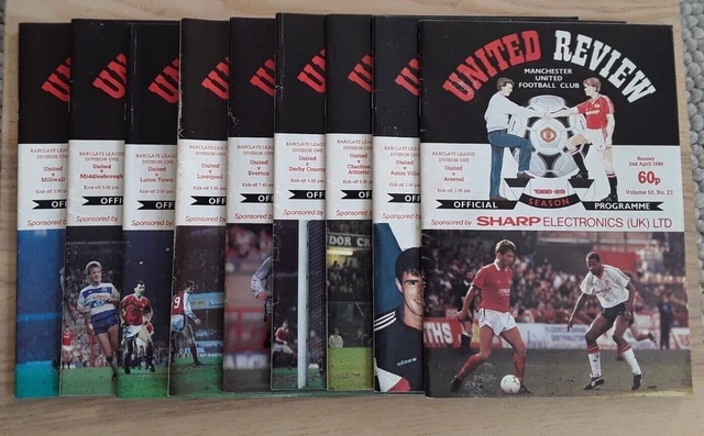 MANCHESTER UNITED 1988/89 Season select from menu of Home League ...
