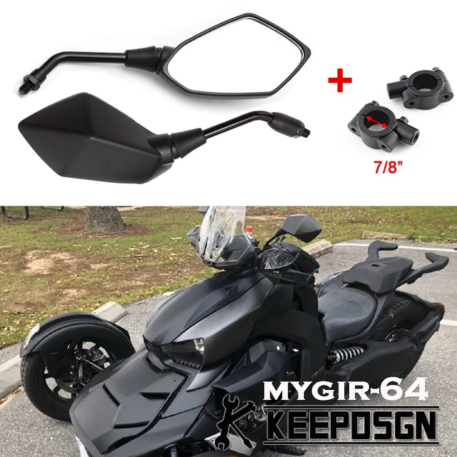 ATV HANDLEBAR SIDE Mirrors For Can Am Ryker Outlander 500 570 650 800 ...