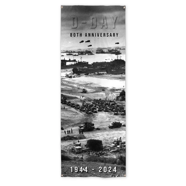 D-DAY 80TH ANNIVERSARY - Fabric Door Banner / Flag £20.99 - PicClick UK