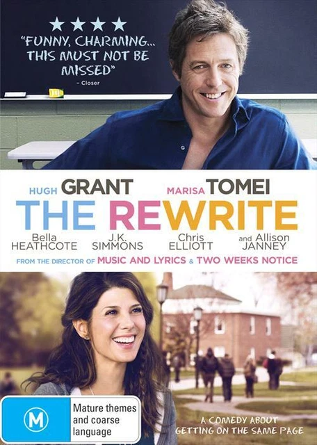 THE REWRITE (DVD, 2014) Hugh Grant Comedy - Ex Kiosk Rental Region 4 £6 ...