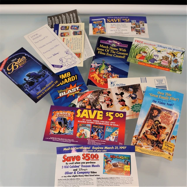 WALT DISNEY VHS Inserts Advertising Crafts Collage Making Vintage Lot ...