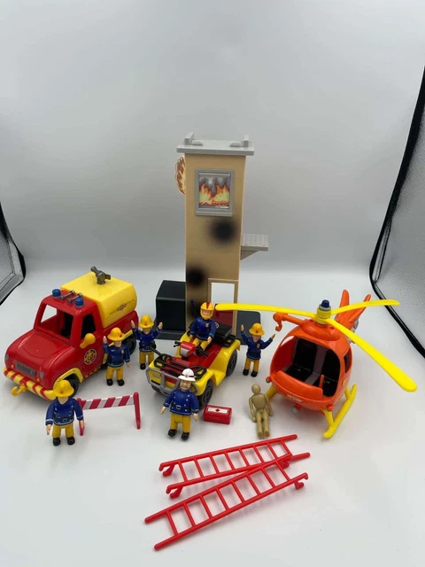 FIREMAN SAM FIRE Rescue Vehicle Helicopter Figure Toy Bundle £19.99 ...