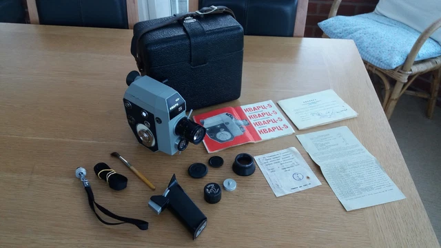 VINTAGE RUSSIAN KBAPU-5 Quartz 8mm Cased Cine Camera With Case ...