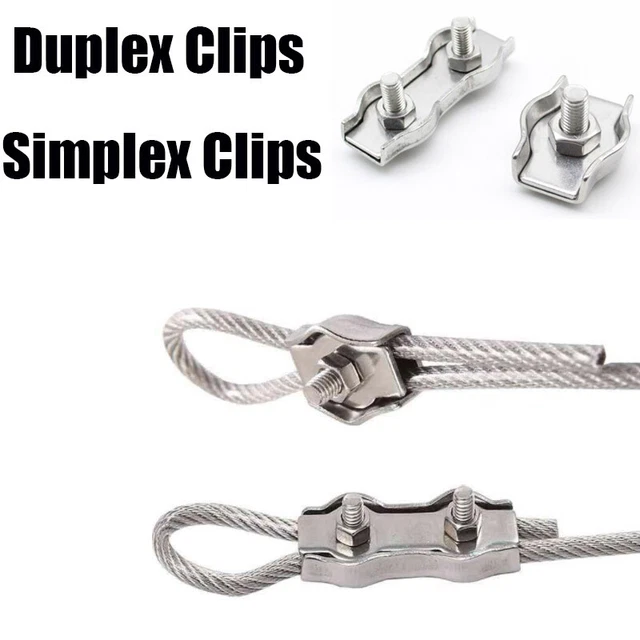 WIRE ROPE CABLE Clamp Simplex or Duplex Thimble Marine Grade 304 ...