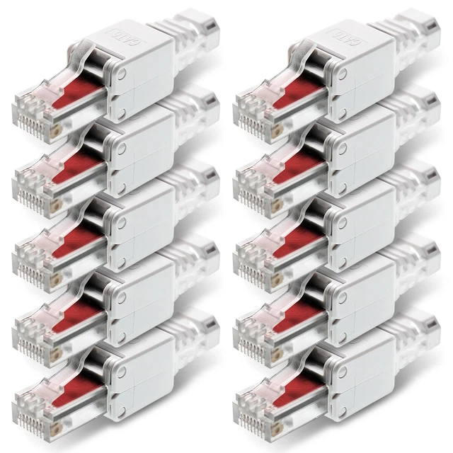 10X CAT6 NETZWERKSTECKER Netzwerk Stecker RJ45 Cat7 Cat5 LAN Kabel ...