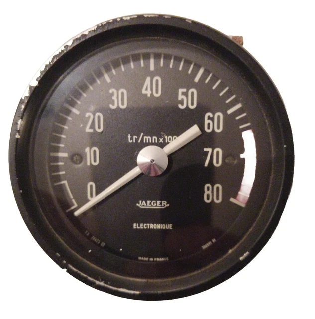 VINTAGE JAEGER 80MM 8K Rev Counter / Tachometer, Mini / Citroen GS Etc ...