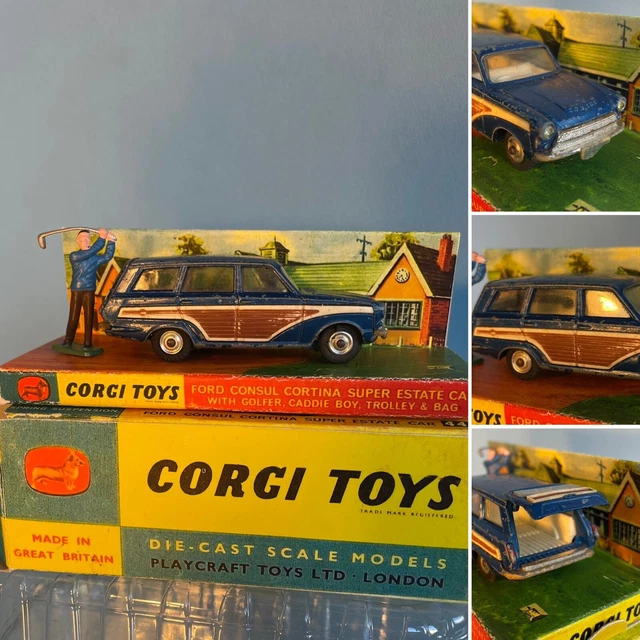 CORGI TOYS RARE Original FORD CONSUL CORTINA ESTATE CAR 440 + GOLFER ...
