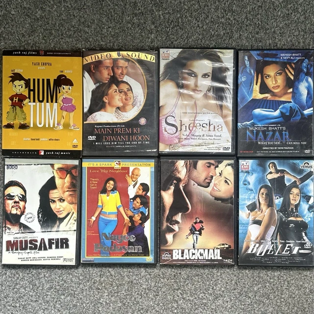 BOLLYWOOD MOVIES DVD Bundle Musafir Hum Tum Sheesha Nazar Blackmail ...