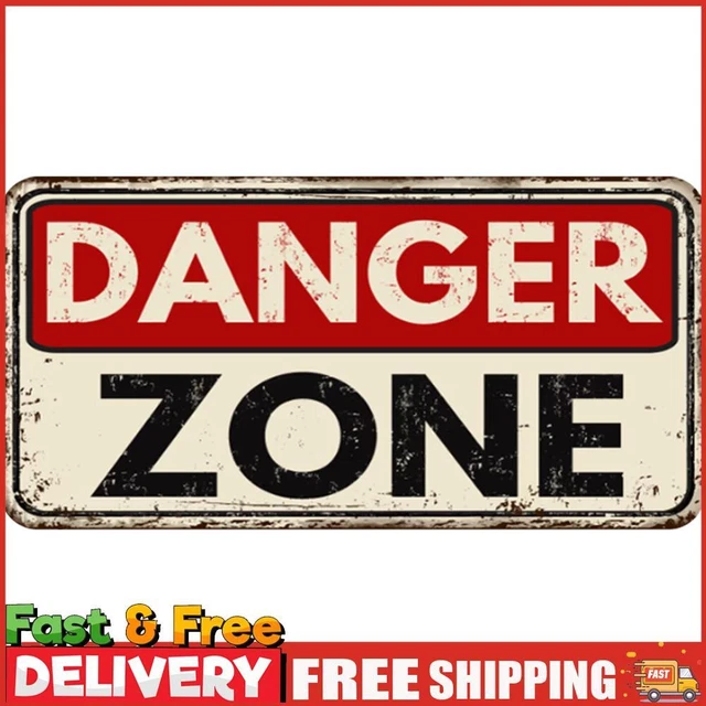 VINTAGE METAL DANGER Zone Tin Sign Rectangular Iron Painting Wall ...