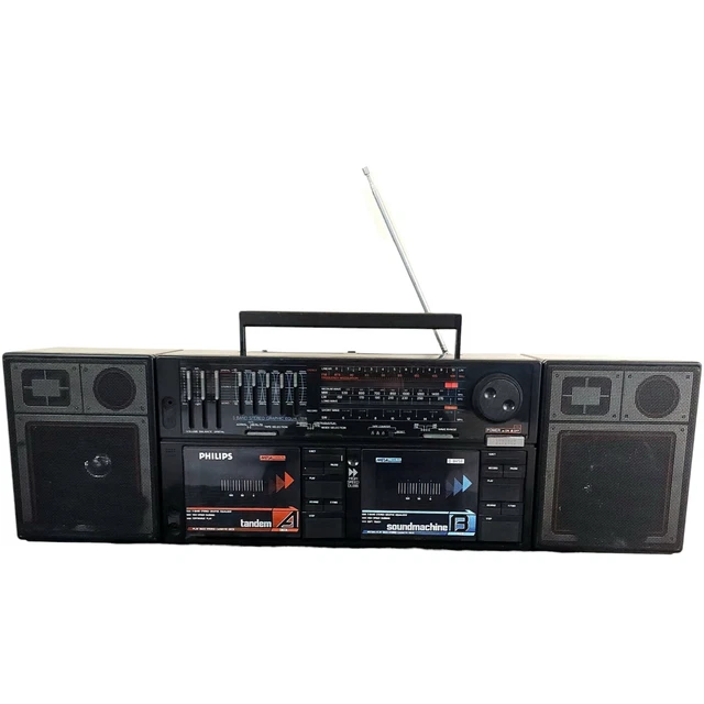 PHILIPS D8458/35R SOUNDMACHINE Boombox Ghetto Blaster Tape Cassette ...