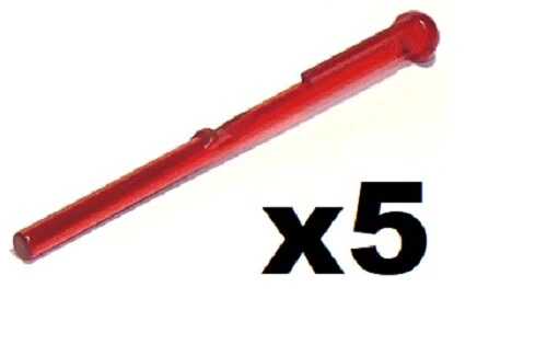 LEGO 5 NEW Trans-Red Projectile Spring Shooter Arrow Dart Bar 8L Round ...