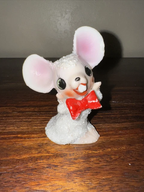 VINTAGE JAPAN WHITE Sugar Textured Mouse Figurine Kitschy ...