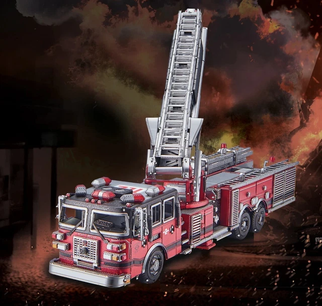 PIECECOOL 3D METAL Puzzles Ladder Truck Fire Engine Assembly Model Kits ...