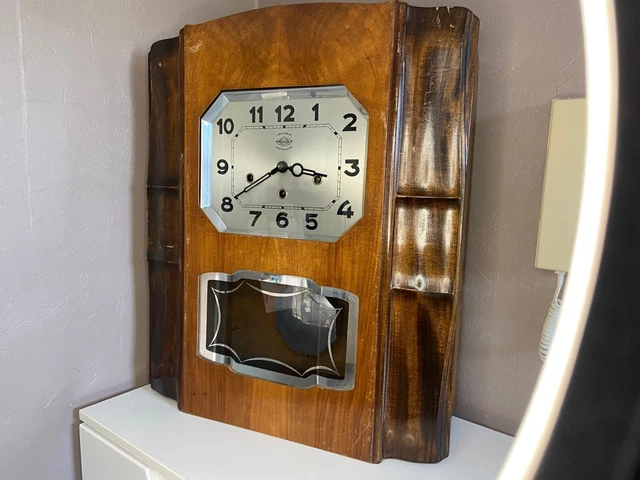 CARILLON MURAL ANCIEN Westminster Girod Pendule 8 Marteaux avec Clé ...