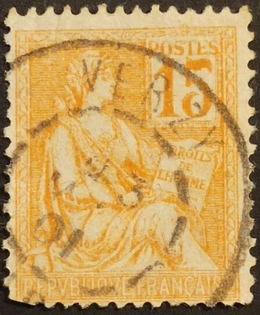 TIMBRE FRANCE OBLITÉRÉ Type Mouchon 15c., orange Y&T N°117 de 1900 EUR 0,50 - PicClick FR